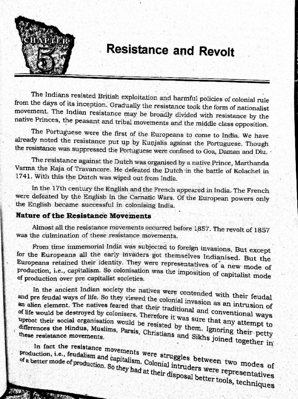 Resistance and revolt movement before 1857 - Indian History I (Elective ...