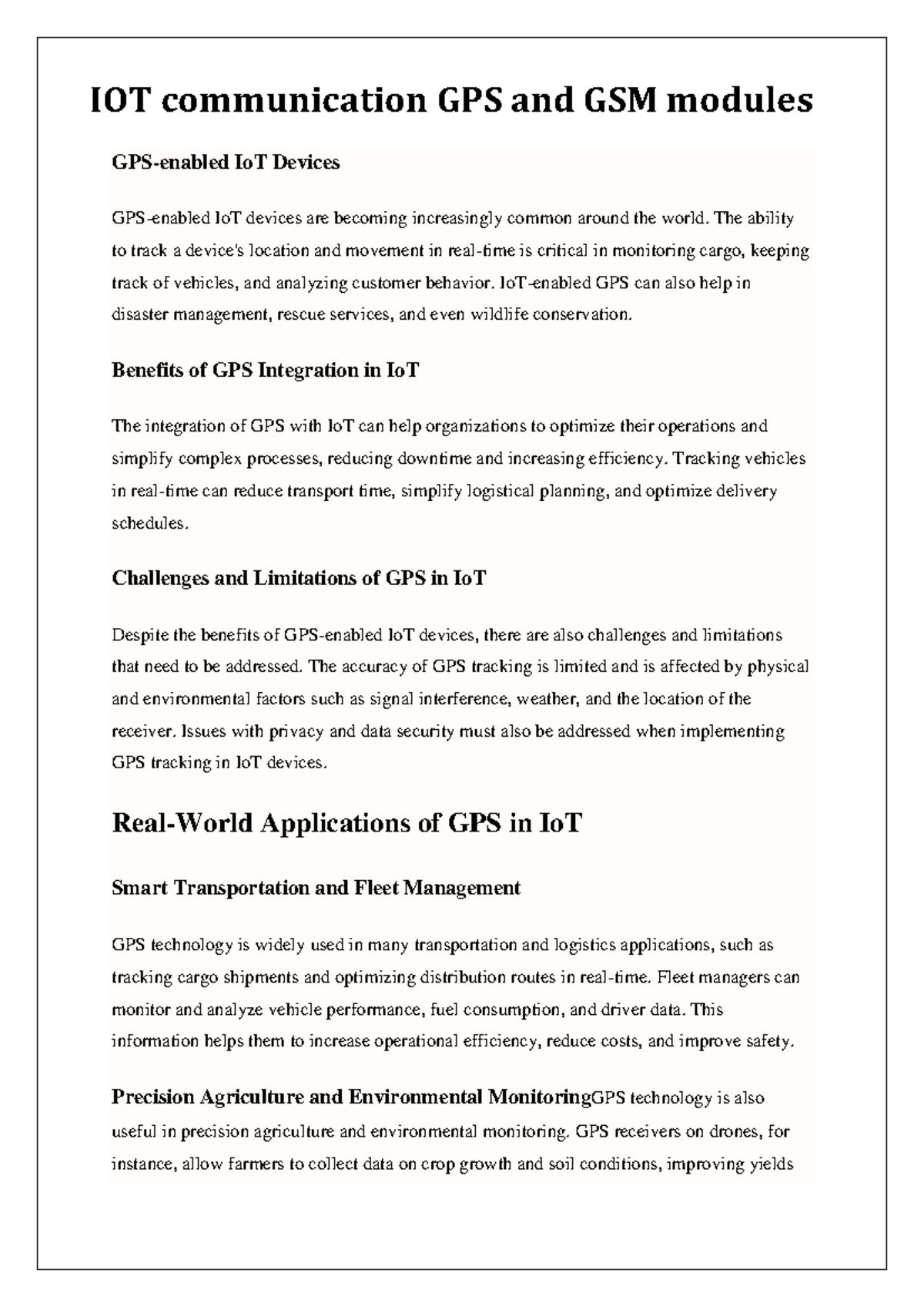 IOT communication GPS and GSM modules - IOT communication GPS and GSM ...