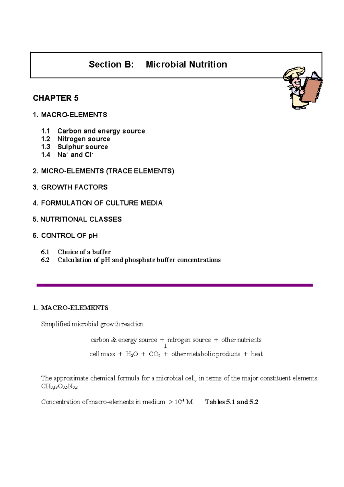 Chapter 5 Microbial Nutrition - Section B: Microbial Nutrition CHAPTER ...