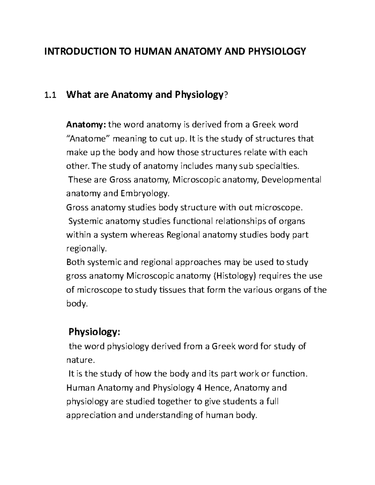 Human Anatomy AND Physiology - INTRODUCTION TO HUMAN ANATOMY AND ...