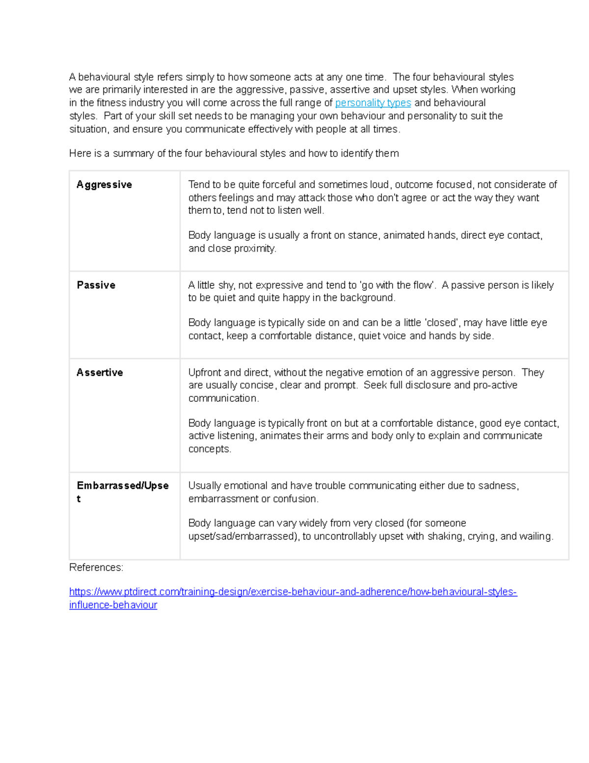 Behavioural styles - very helpful - A behavioural style refers simply ...