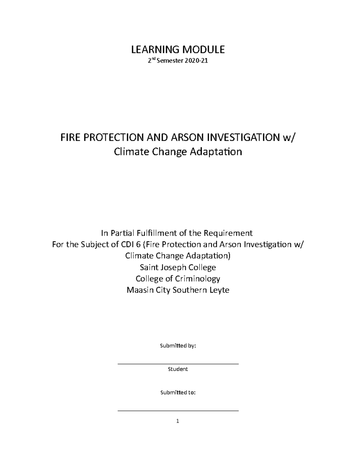 FIRE-TECH - arson investigation module - Humanities and Social Sciences ...