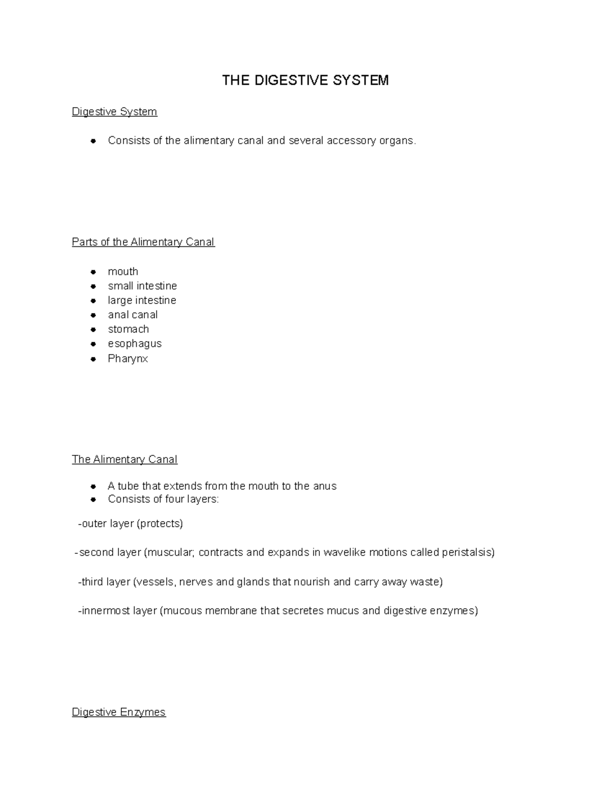 Medical Terminology II Notes 23 - THE DIGESTIVE SYSTEM Digestive System ...
