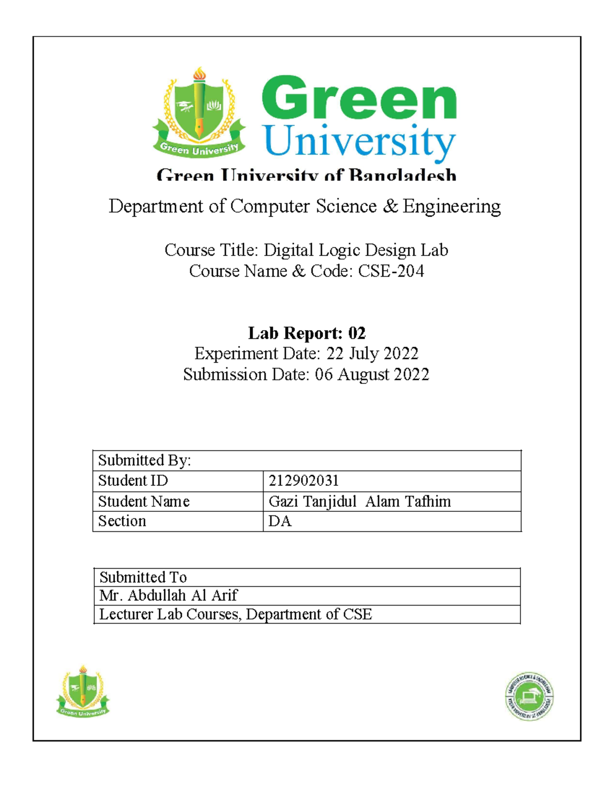 Report 2 - ok now too long - Green University of Bangladesh Department ...