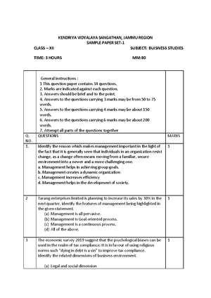 QP BST 9 - bst - KENDRIYA VIDYALAYA SANGATHAN, JAMMU REGION SAMPLE ...