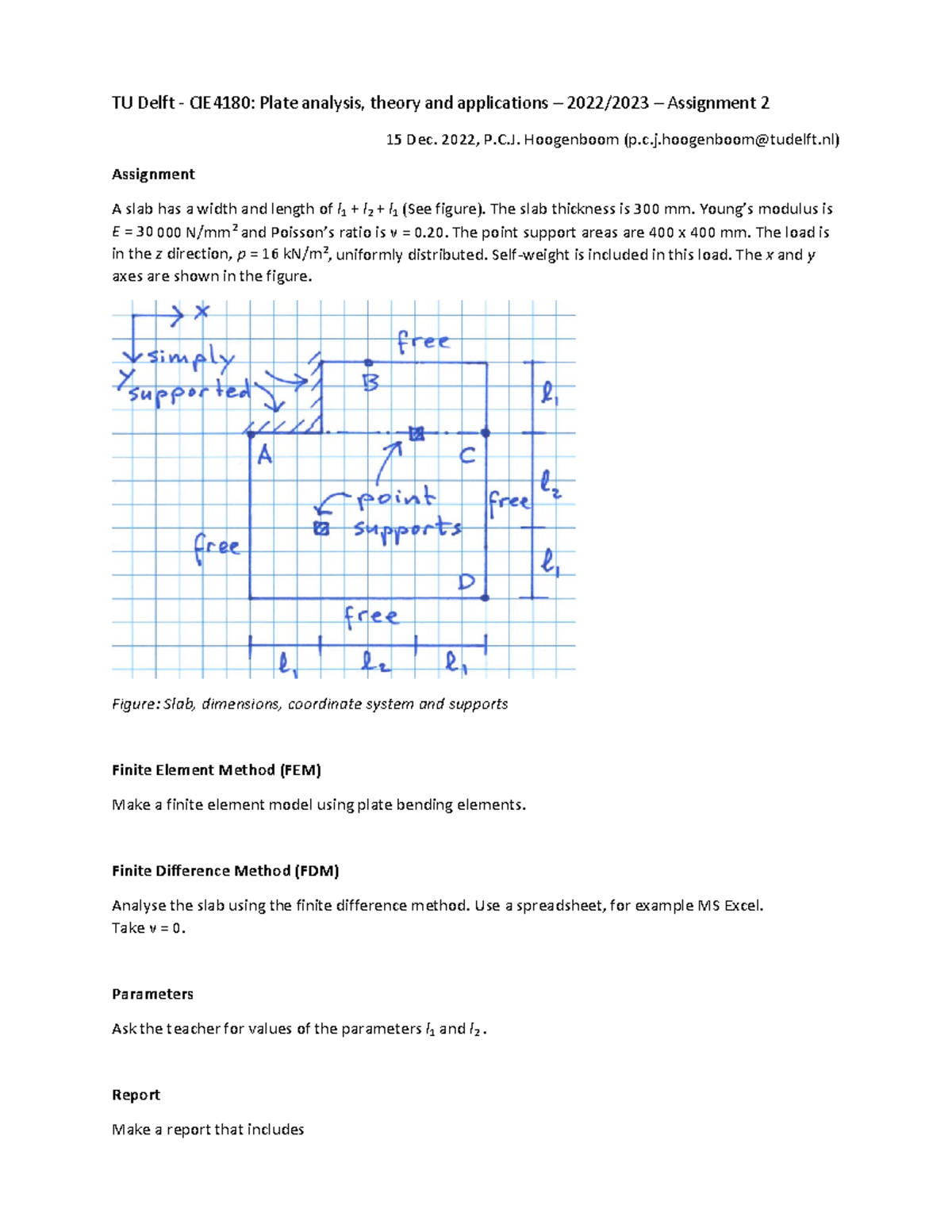 Home assignment 2 - TU Delft - CIE4180: Plate analysis, theory and ...