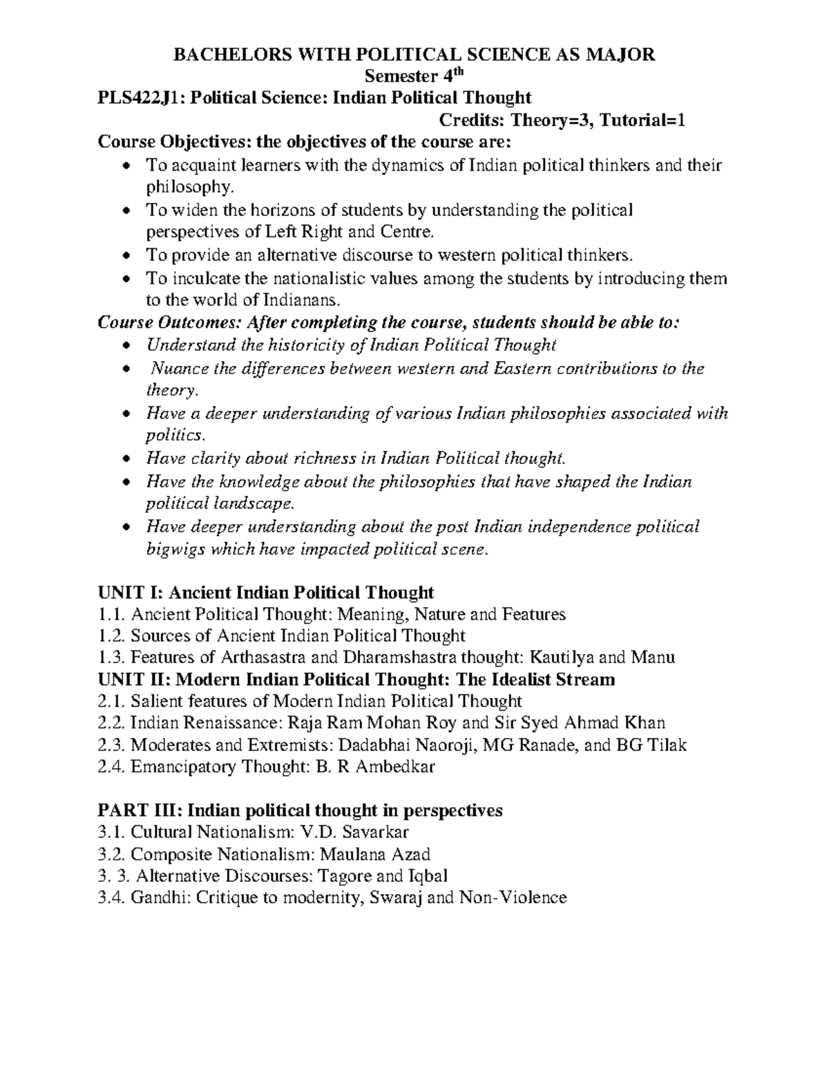 Pol Sc 10389 Political Science And Histolry Semester 4 Bachelors