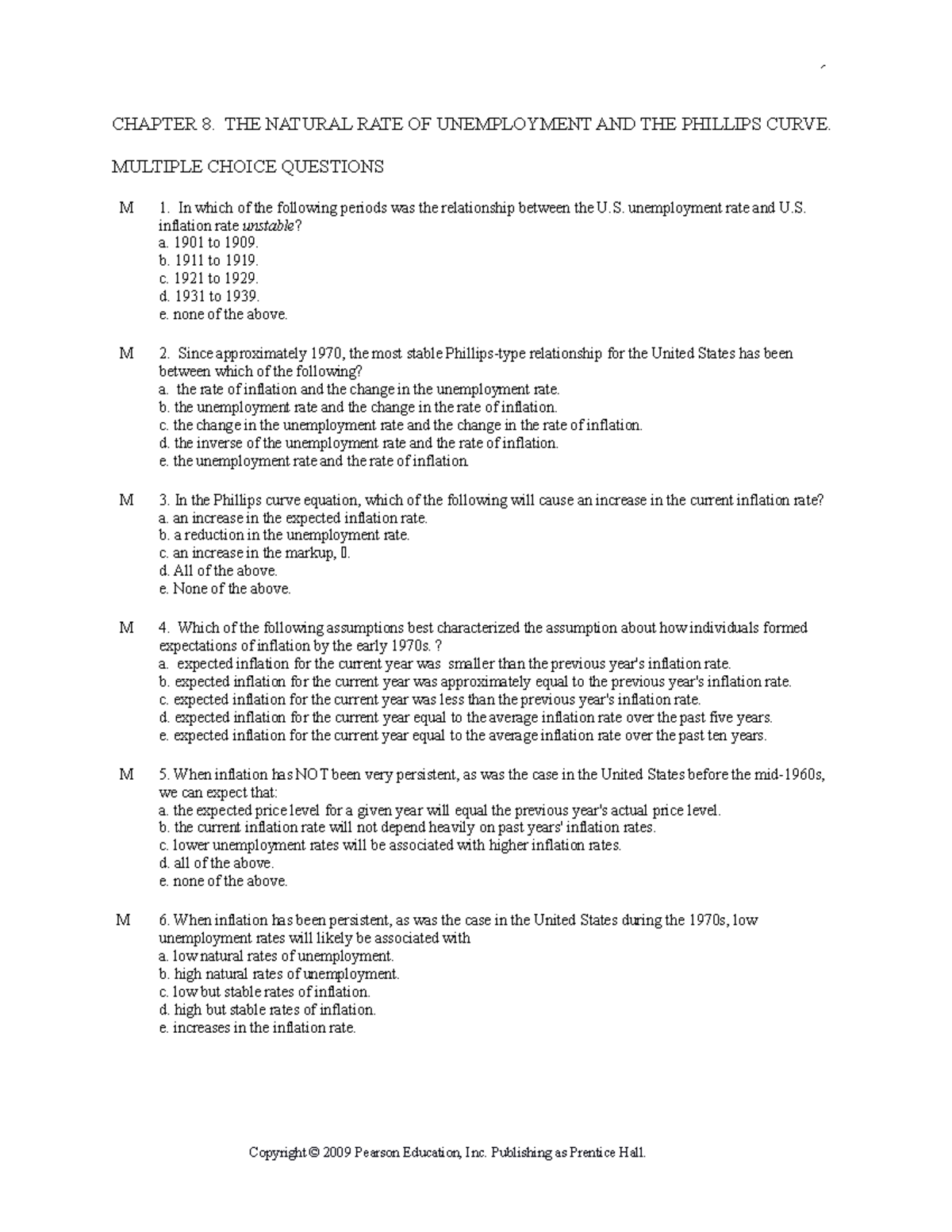 Phillips curves - CHAPTER 8. THE NATURAL RATE OF UNEMPLOYMENT AND THE ...