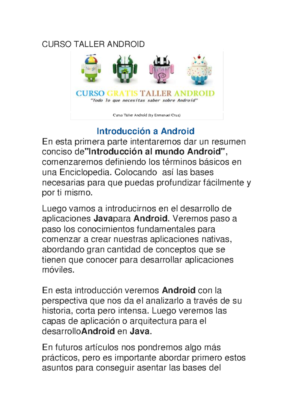 Curso Taller Android - BASICO DE CELUS - CURSO TALLER ANDROID Curso Taller Android (by Enmanuel ...