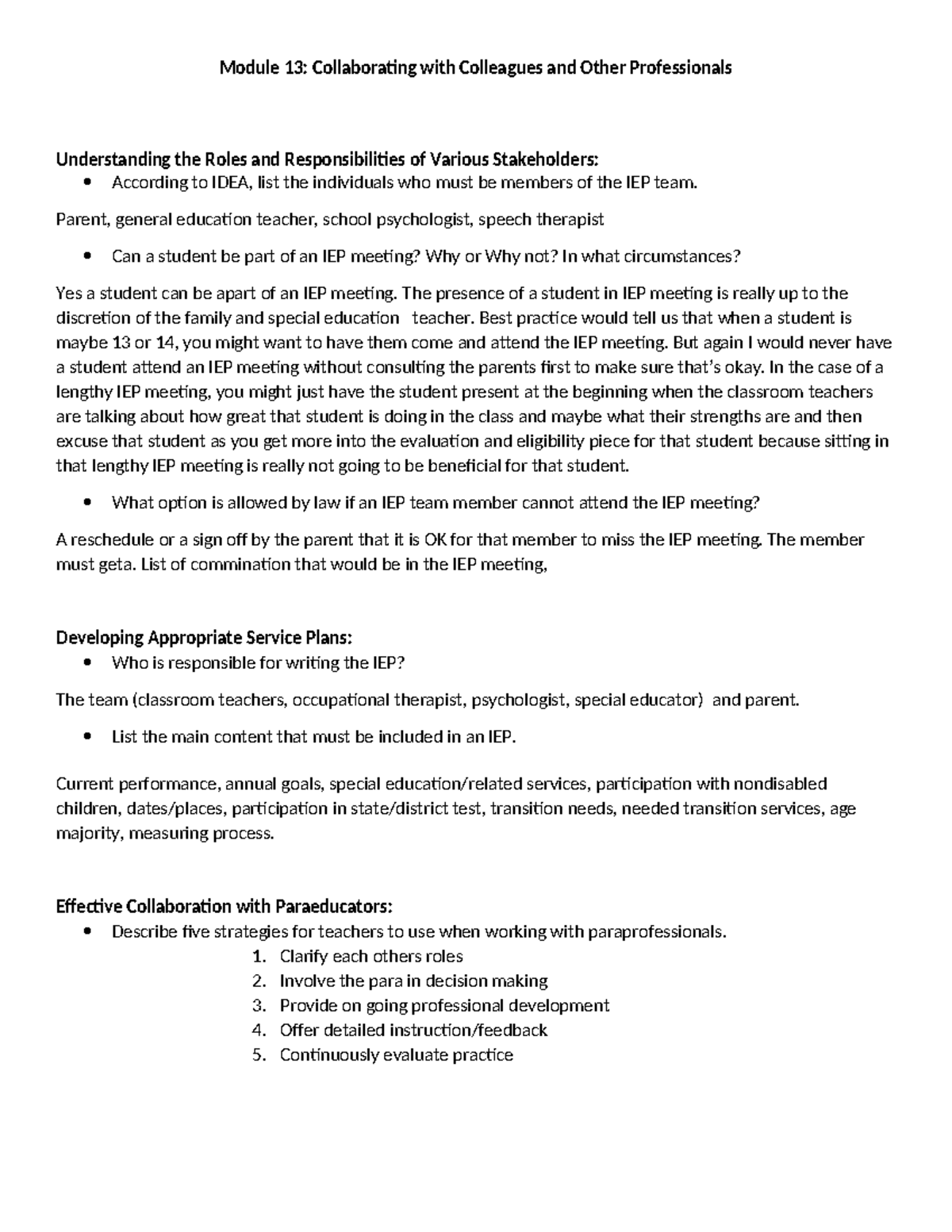 D096 d169 m13- completed - Module 13: Collaborating with Colleagues and ...