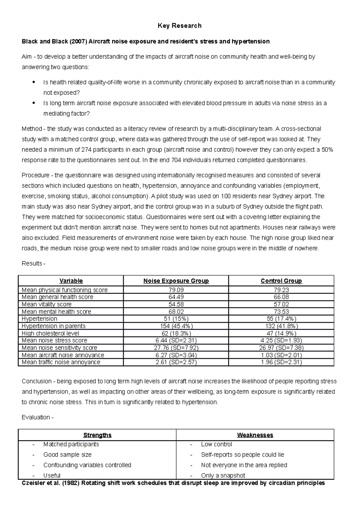 Key Research - These are all revision notes I have used on my course ...