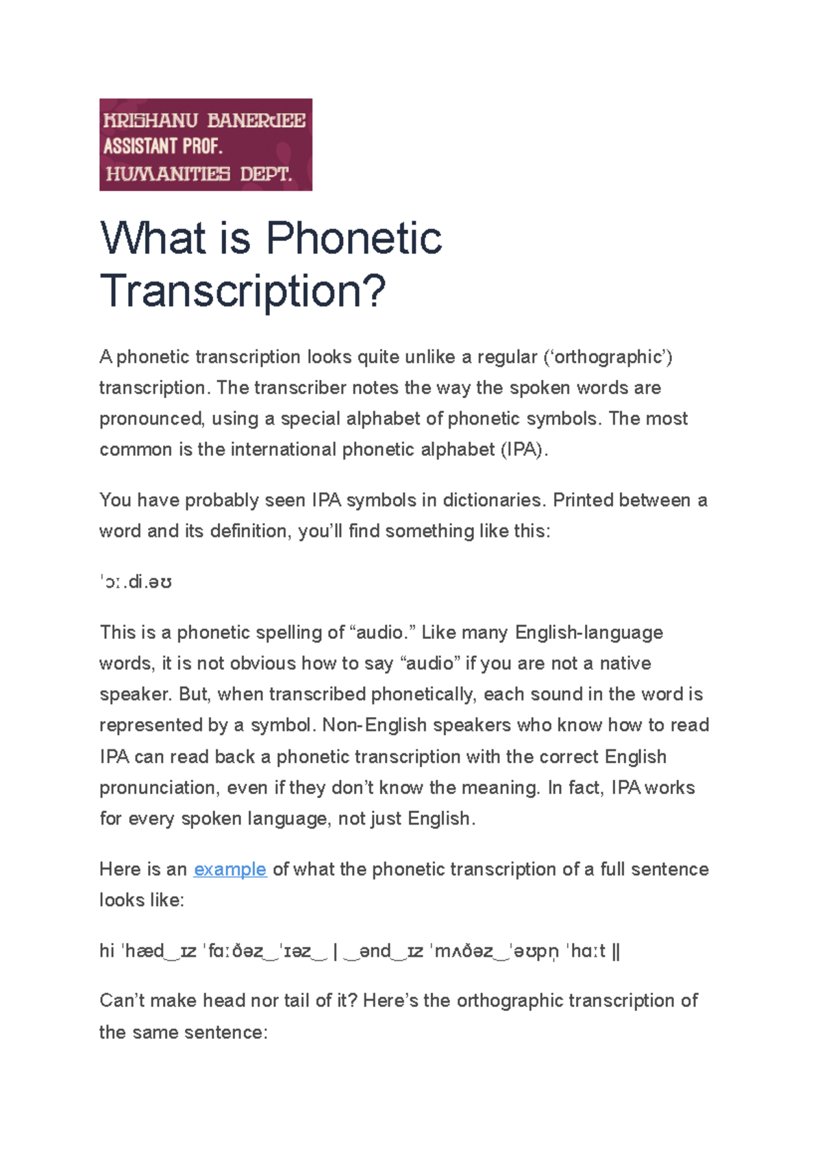LAB Incomp[ Letev Communication Skills English - What is Phonetic ...