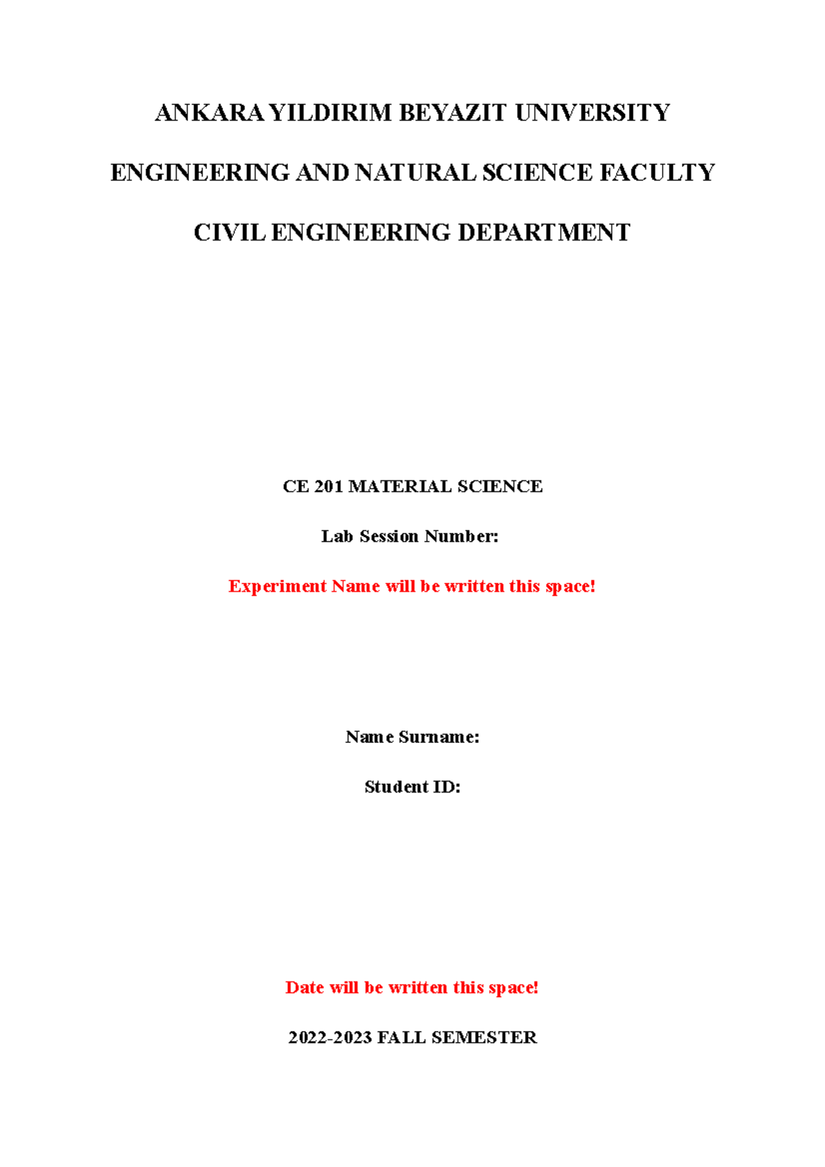 Lab report format - qff - ANKARA YILDIRIM BEYAZIT UNIVERSITY ...