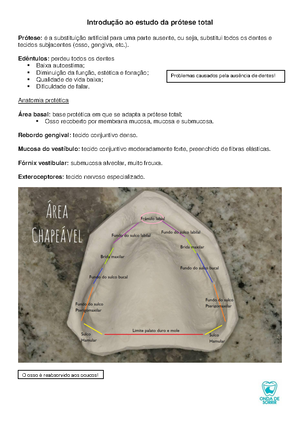 Prótese total - Introdução ao estudo da prótese total Prótese: é a ...