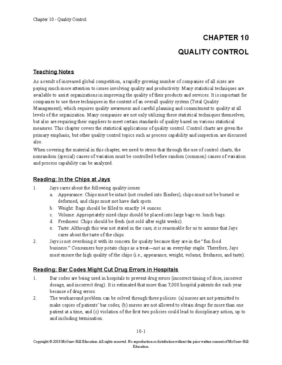 Quality Control - Kvalitetskontrol materiale - CHAPTER 10 QUALITY ...