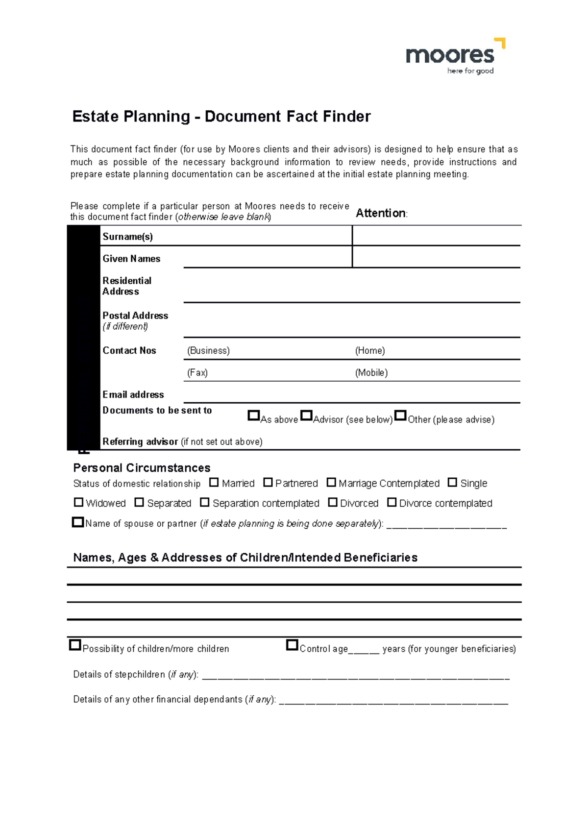 Estate-Planning-DFF-02 19 - Estate Planning - Document Fact Finder This ...