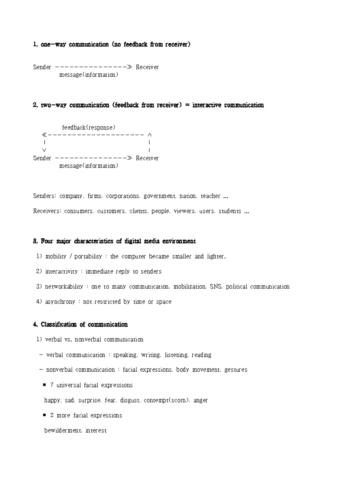 W1_Concept of week 1 communication - one-way communication (no feedback ...