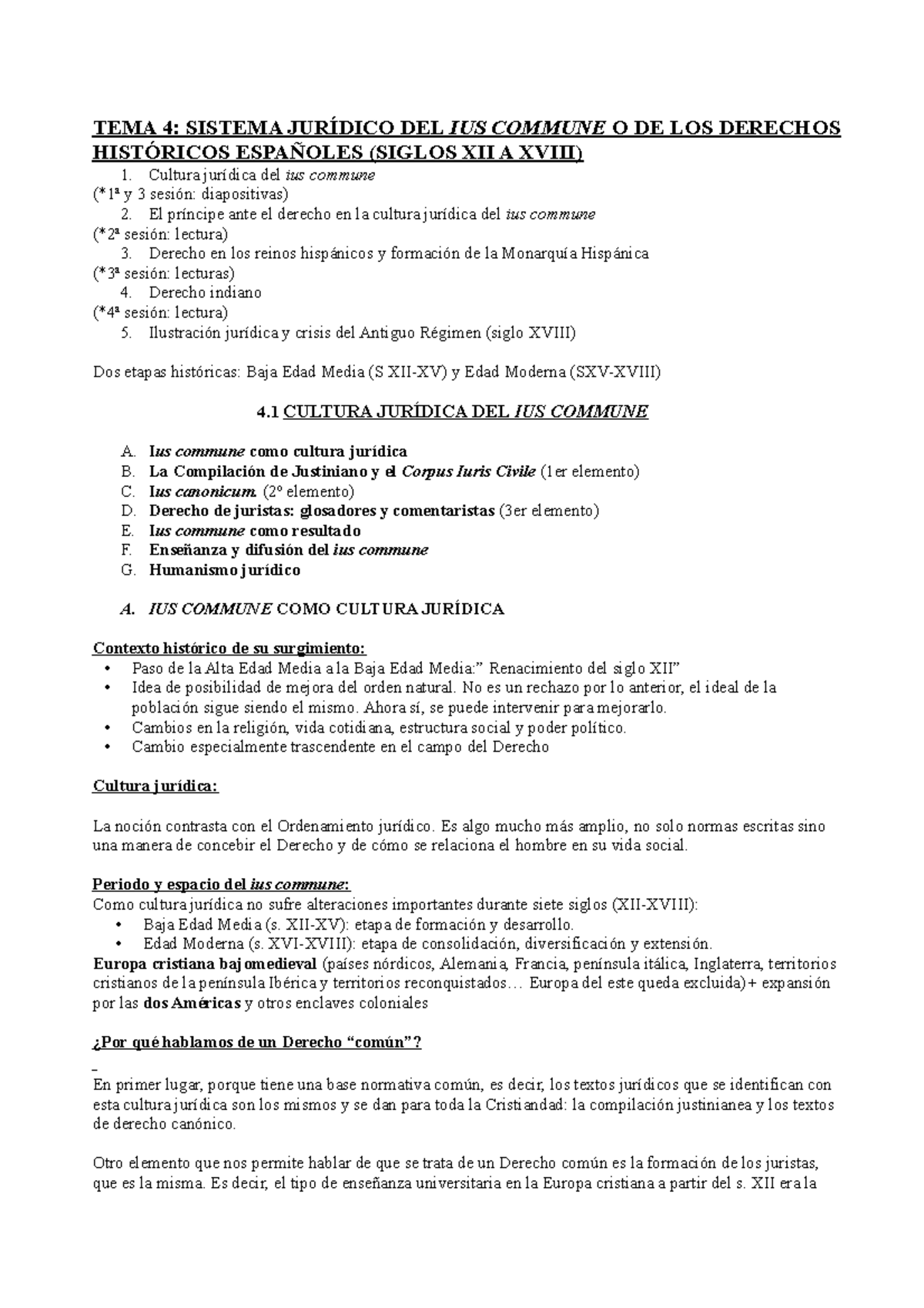 Subtema 4.1 Ius commune - TEMA 4: SISTEMA JURÍDICO DEL IUS COMMUNE O DE ...