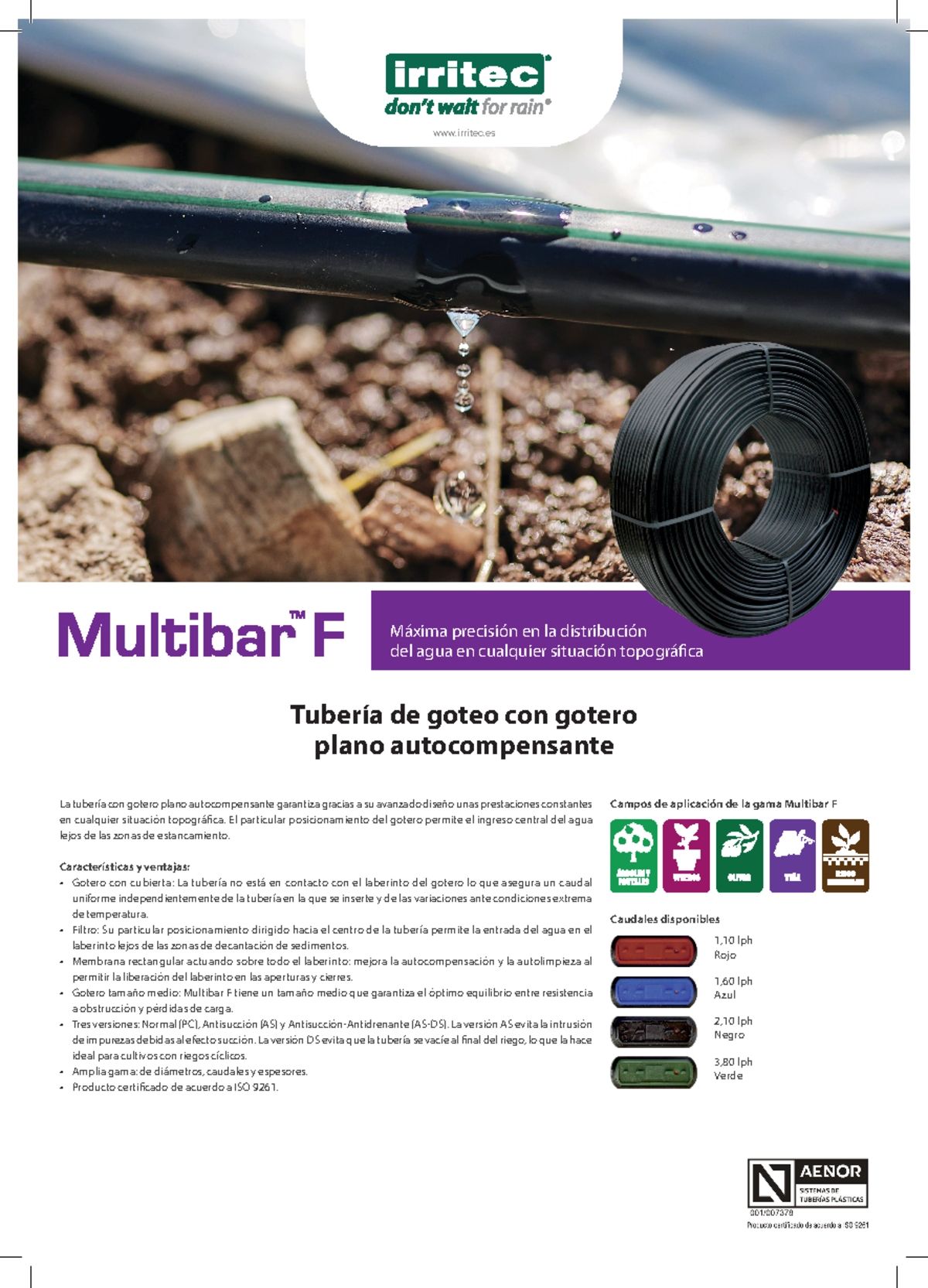 Multibar F Irritec Iberia - La tubería con gotero plano autocompensante garantiza gracias a su ...