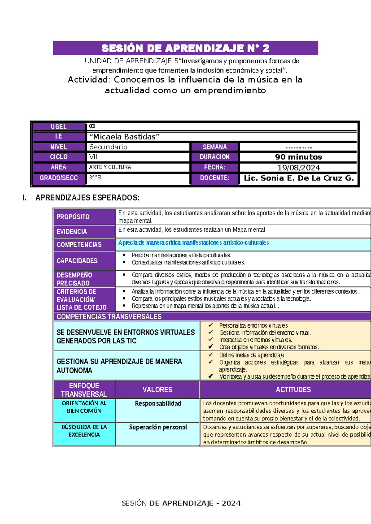 3° 4° SES ACT 02-AYC-U5 - aplicaciones - SESIÓN DE APRENDIZAJE N° 2 UNIDAD DE APRENDIZAJE - Studocu