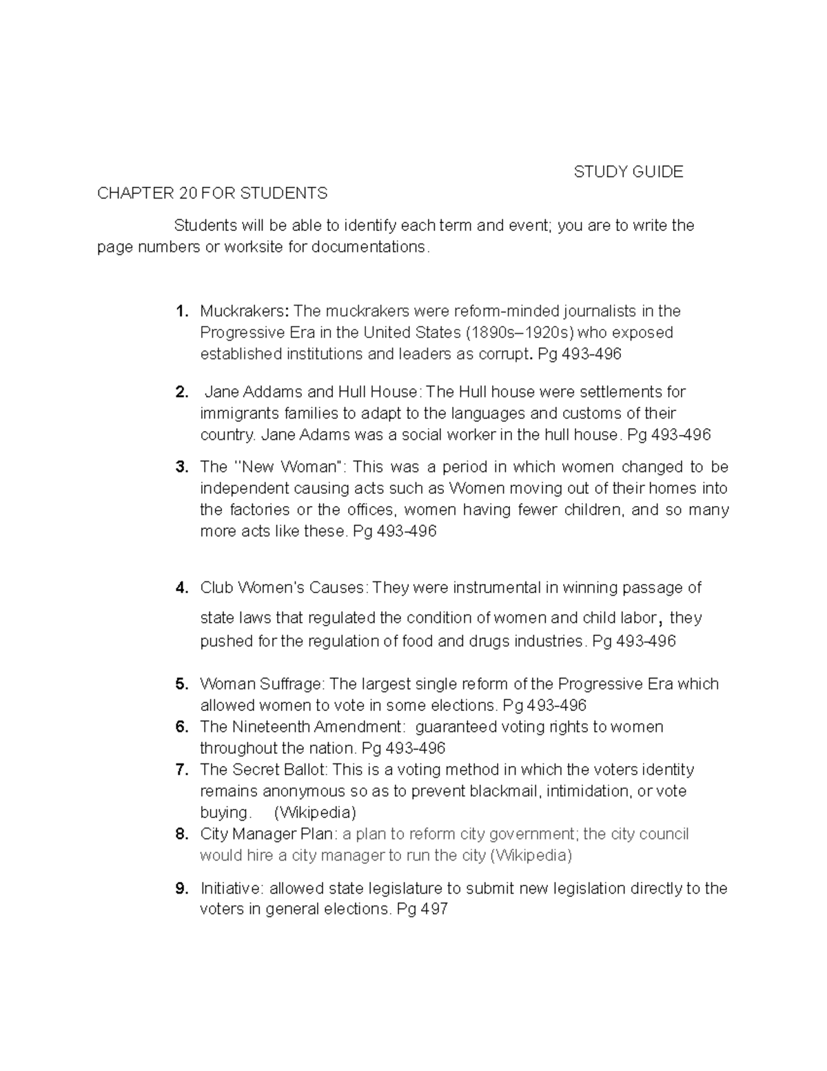 Study Guide Chapter 20 FOR Students - STUDY GUIDE CHAPTER 20 FOR ...