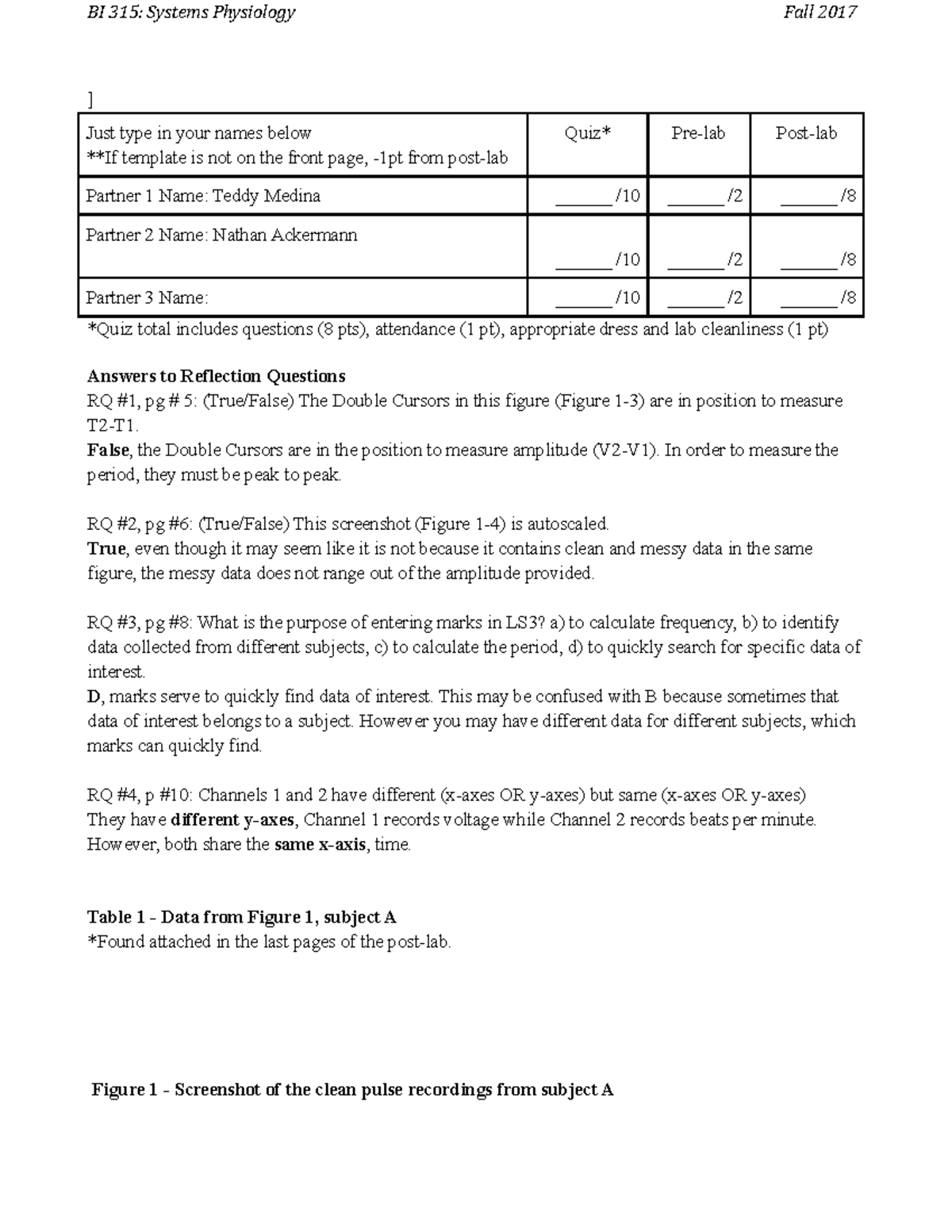 Lab report #1 q&a - BI 315: Systems Physiology Fall 2017 Just type in ...