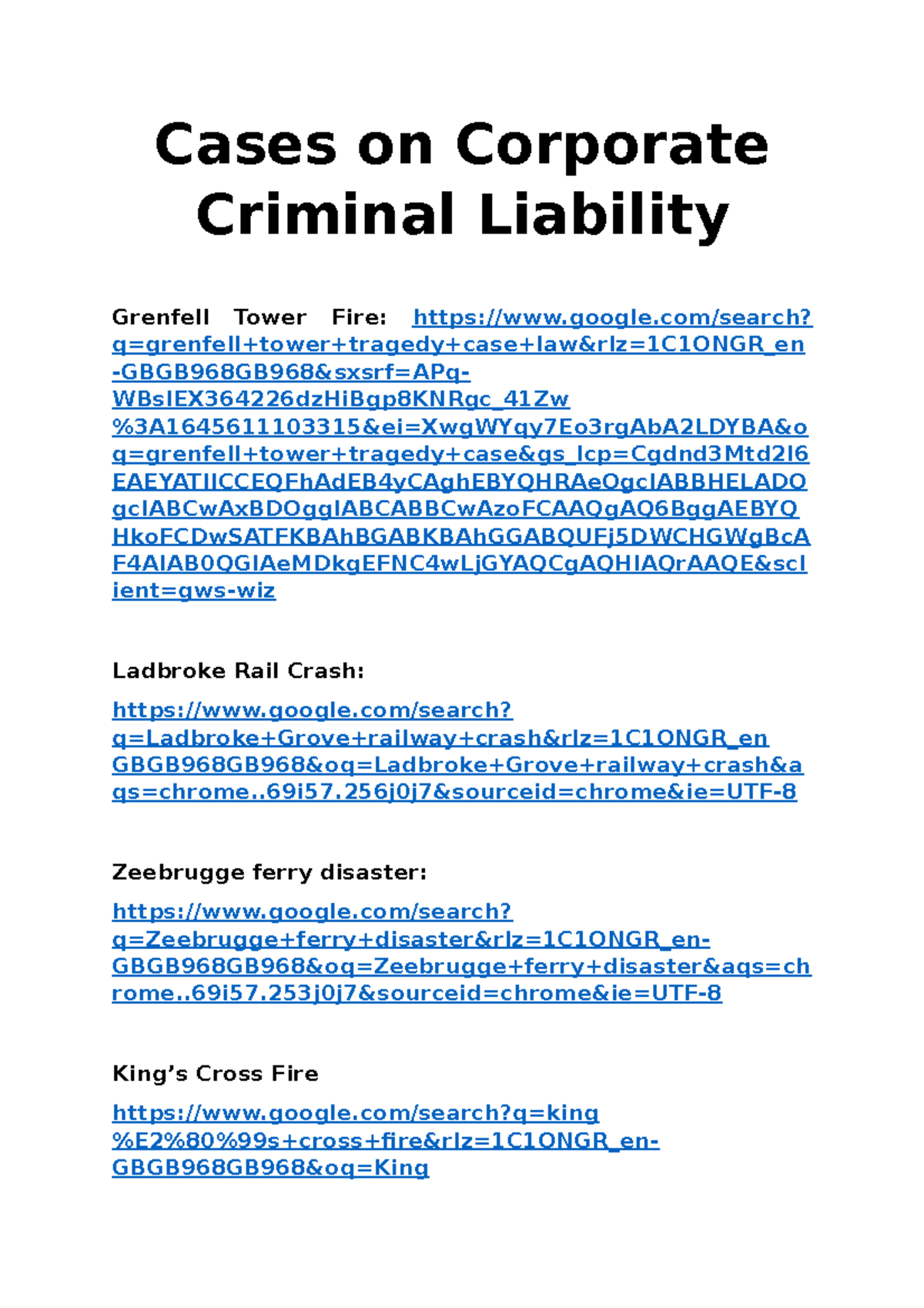 Cases on Corporate Criminal Liability - Cases on Corporate Criminal ...
