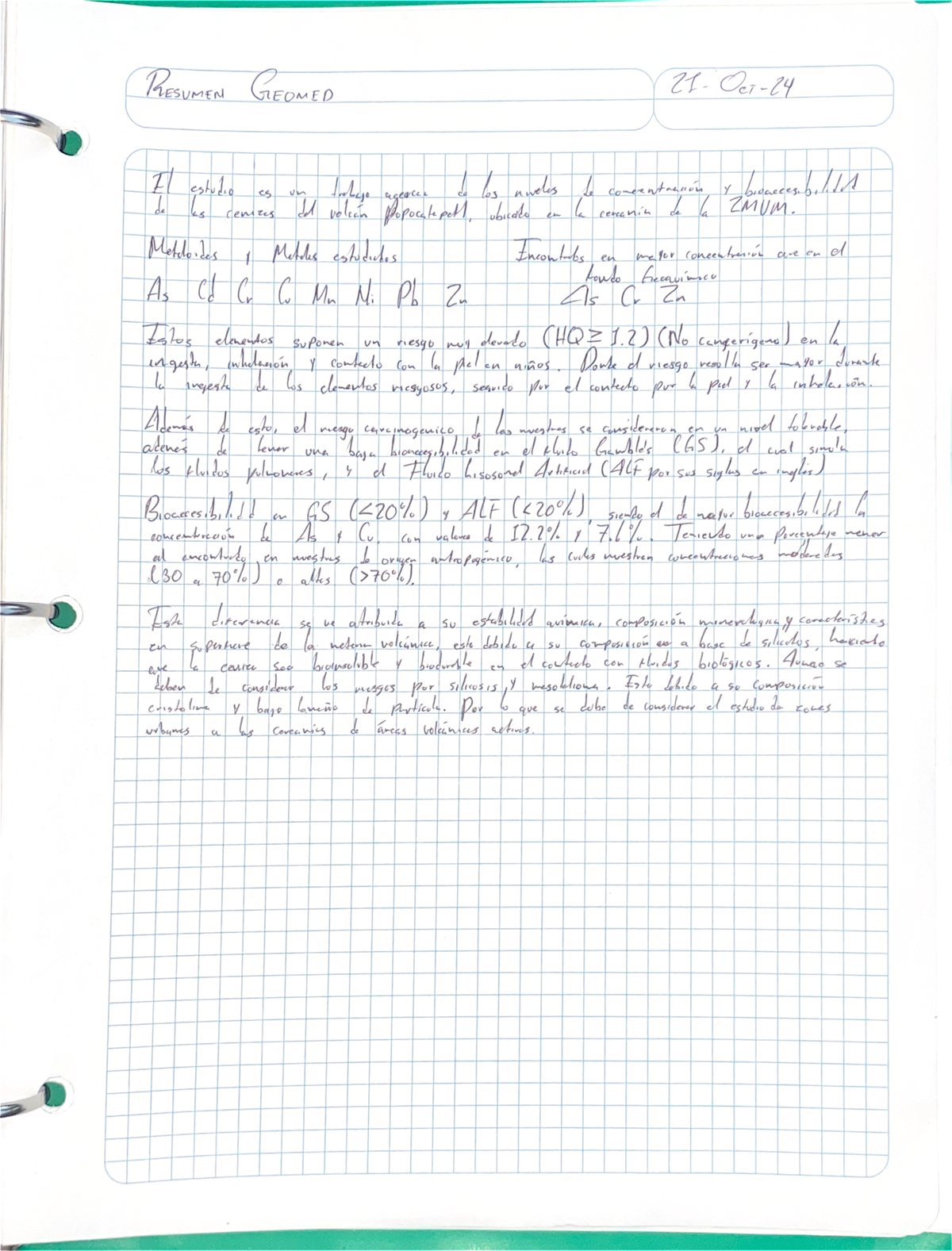 Tarea Geomed - sincho - RESUMEN GEOMED 21. 71 estudio es un trolege ...