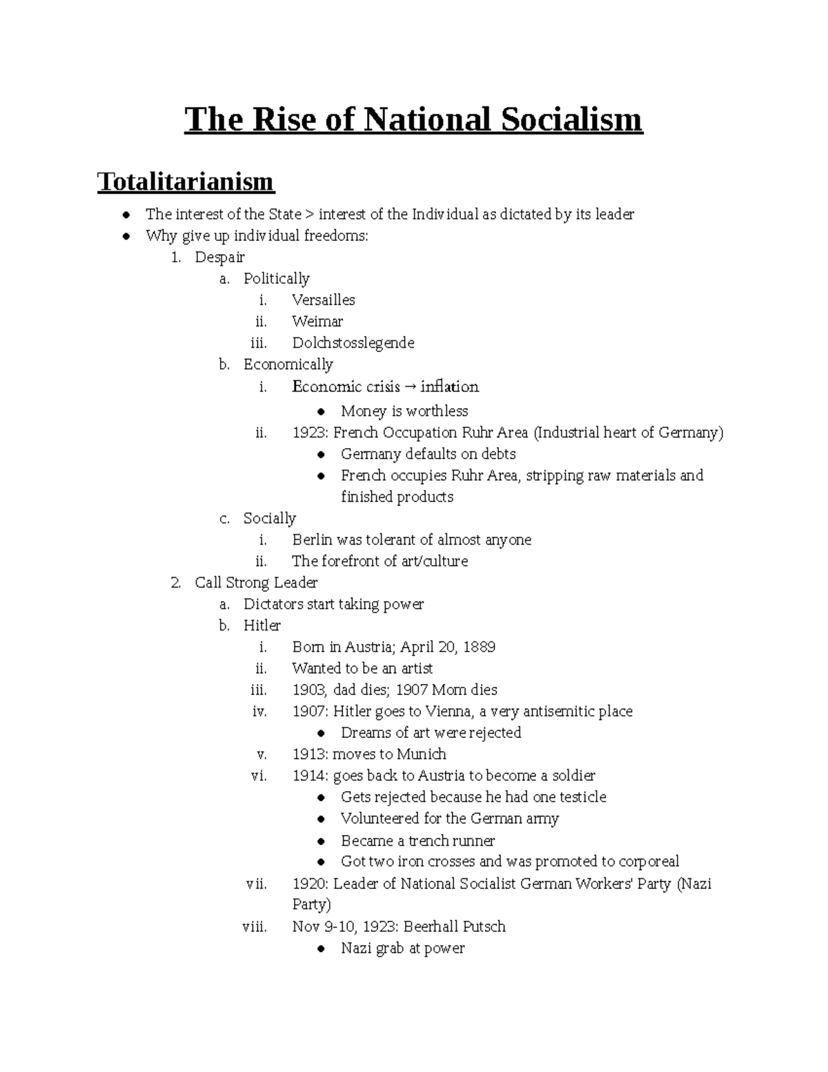 5) The Rise of National Socialism - The Rise of National Socialism ...