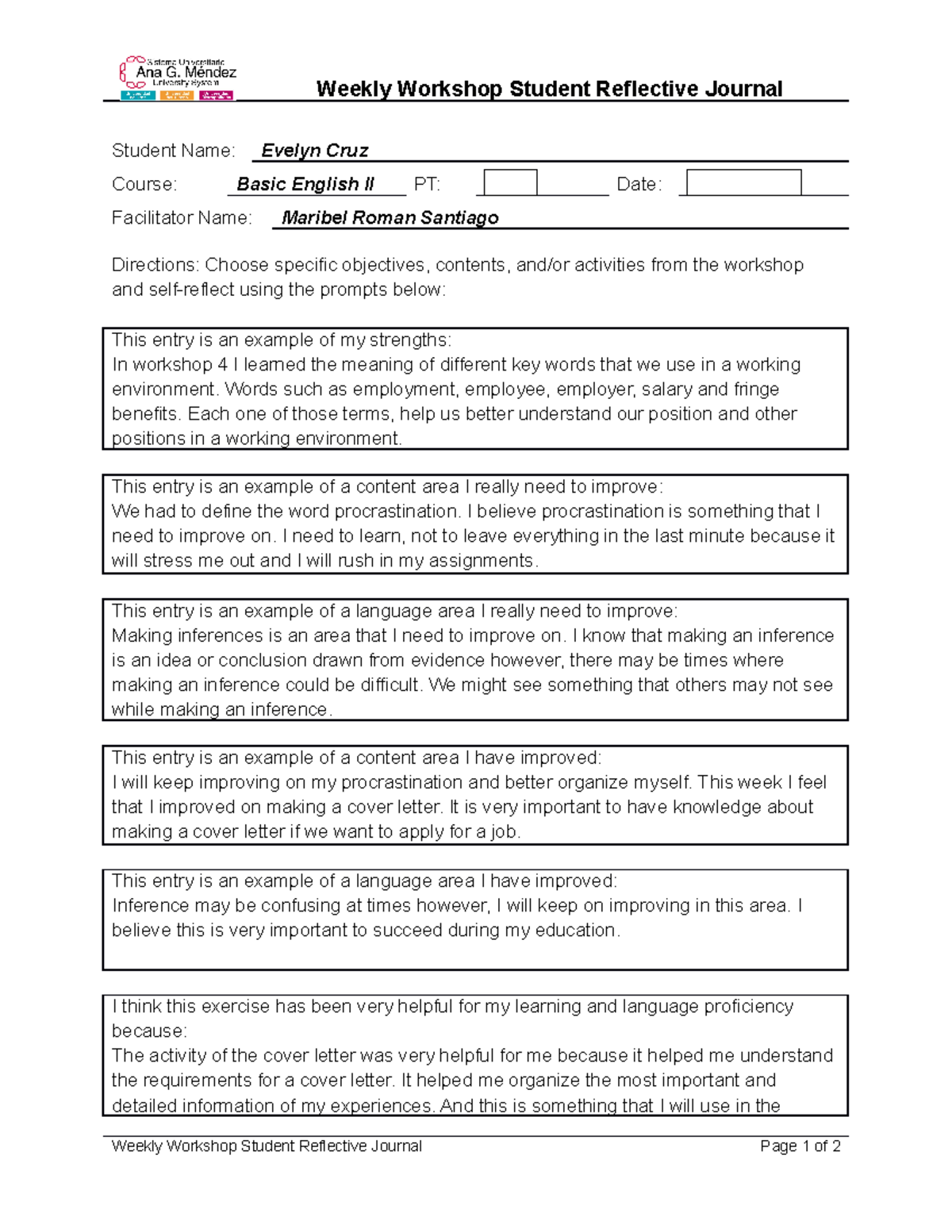 Weekly Journal 4 - A brief summary of what i learned in class. - Weekly ...