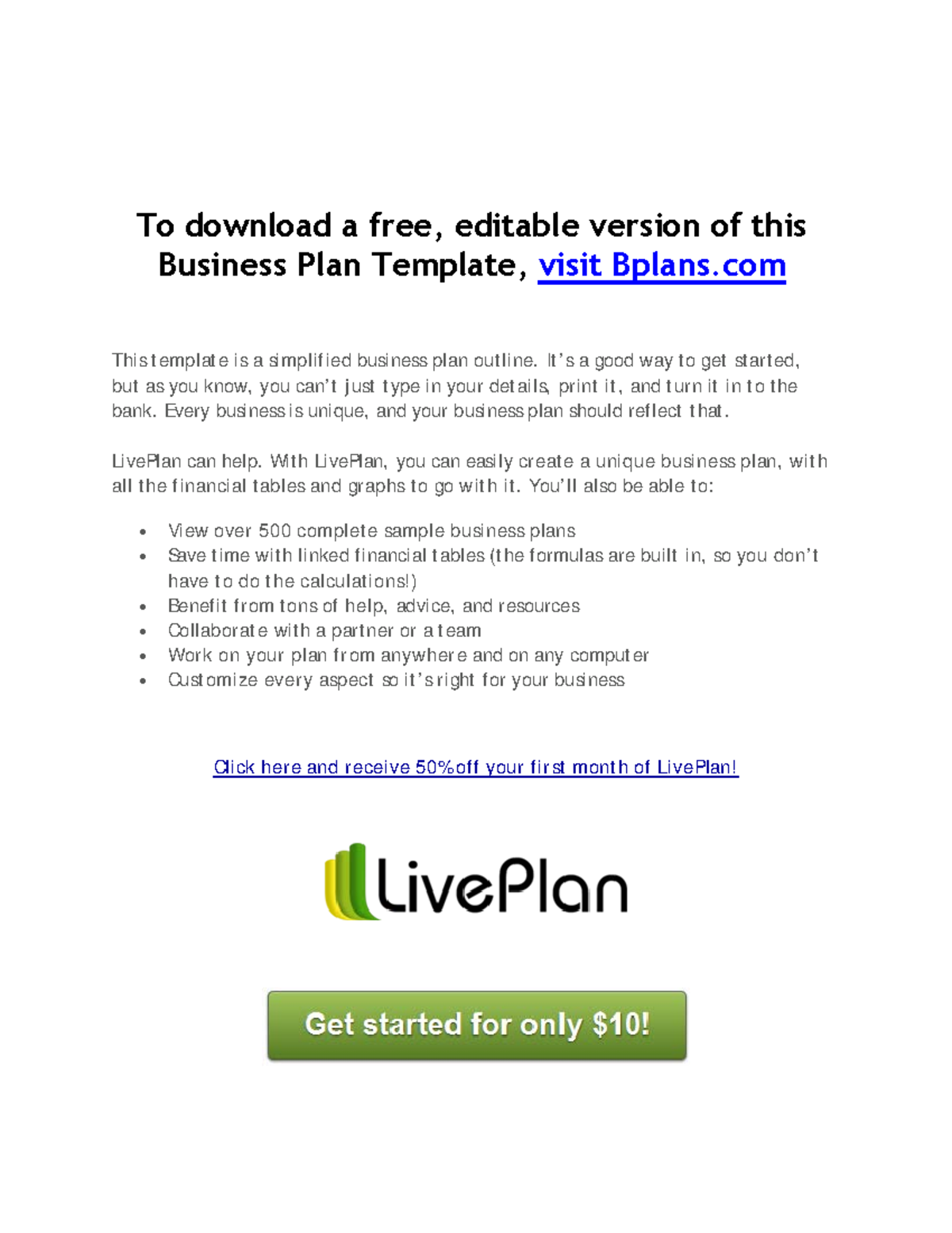 Business-plan-template - To download a free, editable version of this ...
