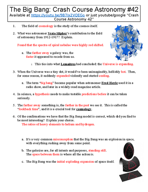 Big Bang SE - Gizmo for a Lab - Name: Date: Student Exploration: Big ...