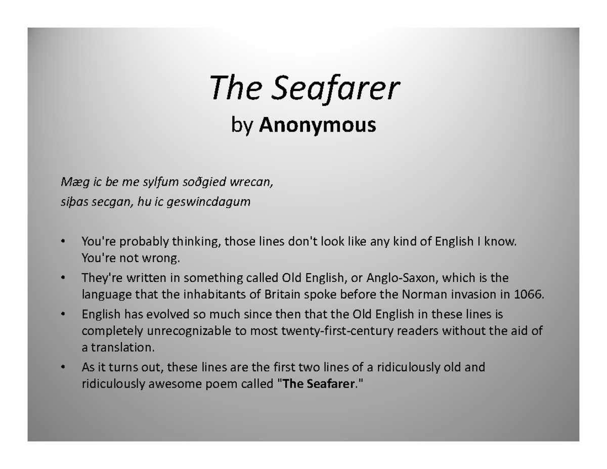The seafarer (1)-1 - easily understandable description - The Seafarer ...