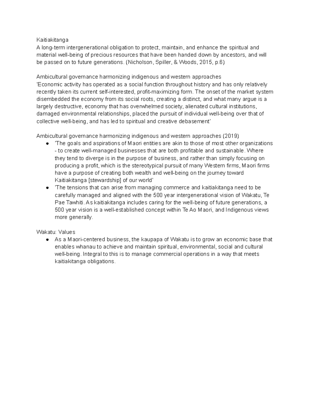 Week 5 Developing an ethical culture - Kaitiakitanga A long-term intergenerational obligation to ...