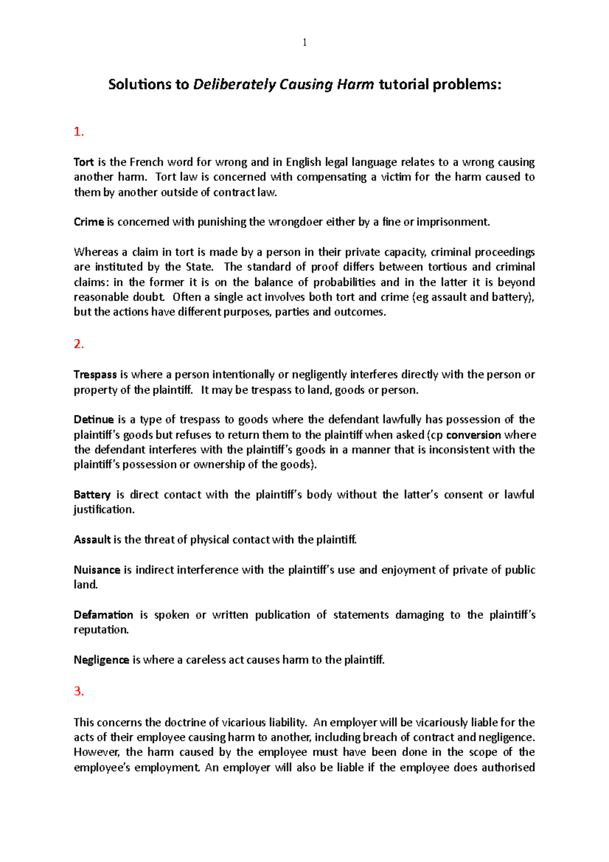 Delib Causing Harm Answers - Solutions to Deliberately Causing Harm ...