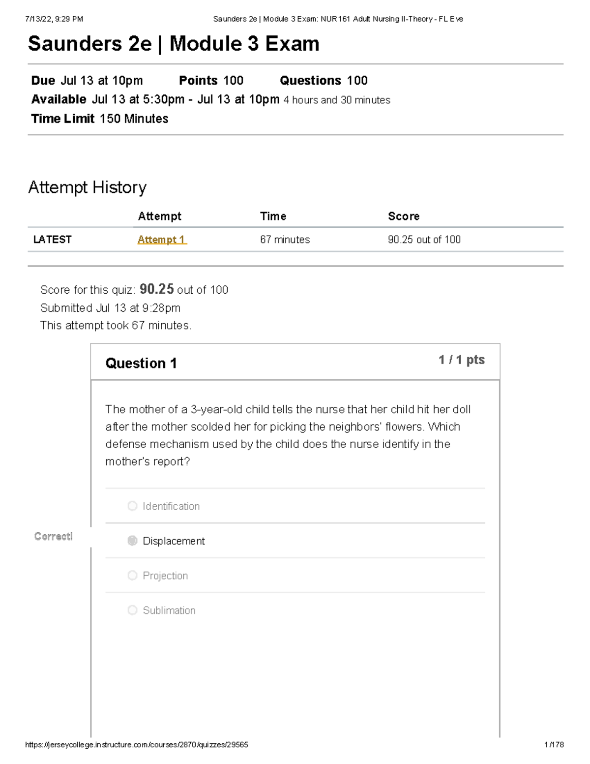 Saunders 2e Module 3 Exam NUR161 Adult Nursing II-Theory - FL Eve ...