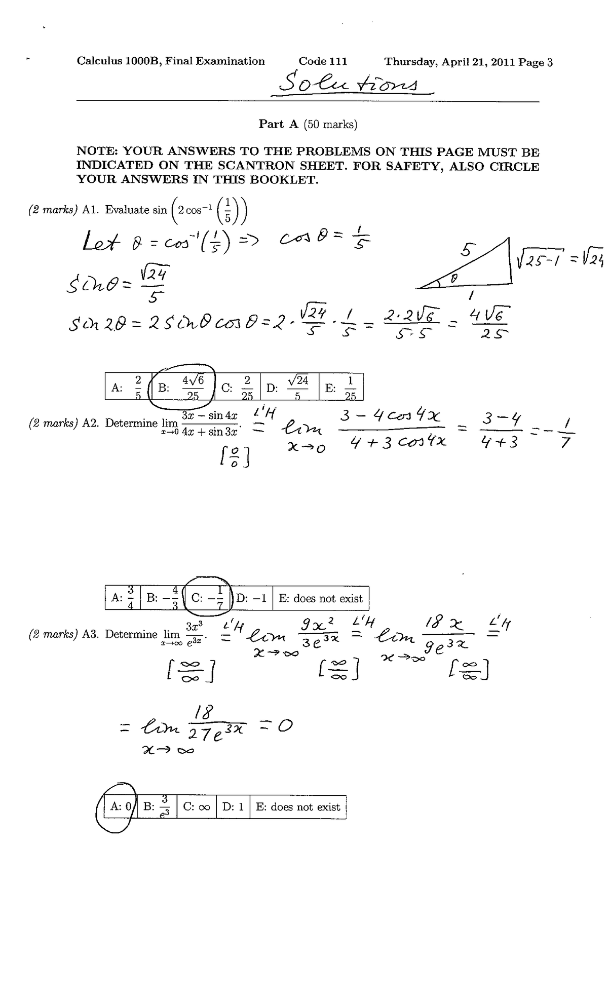 Final 2011 Solutions - midterm - calc1000 - Studocu Final 2011 Solutions - midterm - calc1000 - Studocu