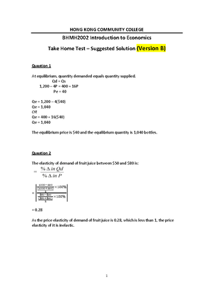Tutorial Assignment 1 S1 2122 - BHMH 2002 Introduction to Economics ...