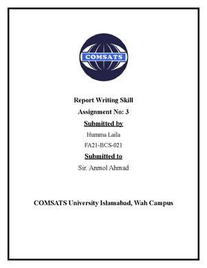 report writing assignment - ASSIGNMENT NO: 2 TOPIC: Traits Of Technical ...