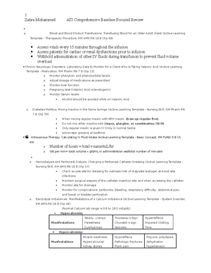 Complete An Ati Focused Review - Health Promotion & Maintenance Summary ...