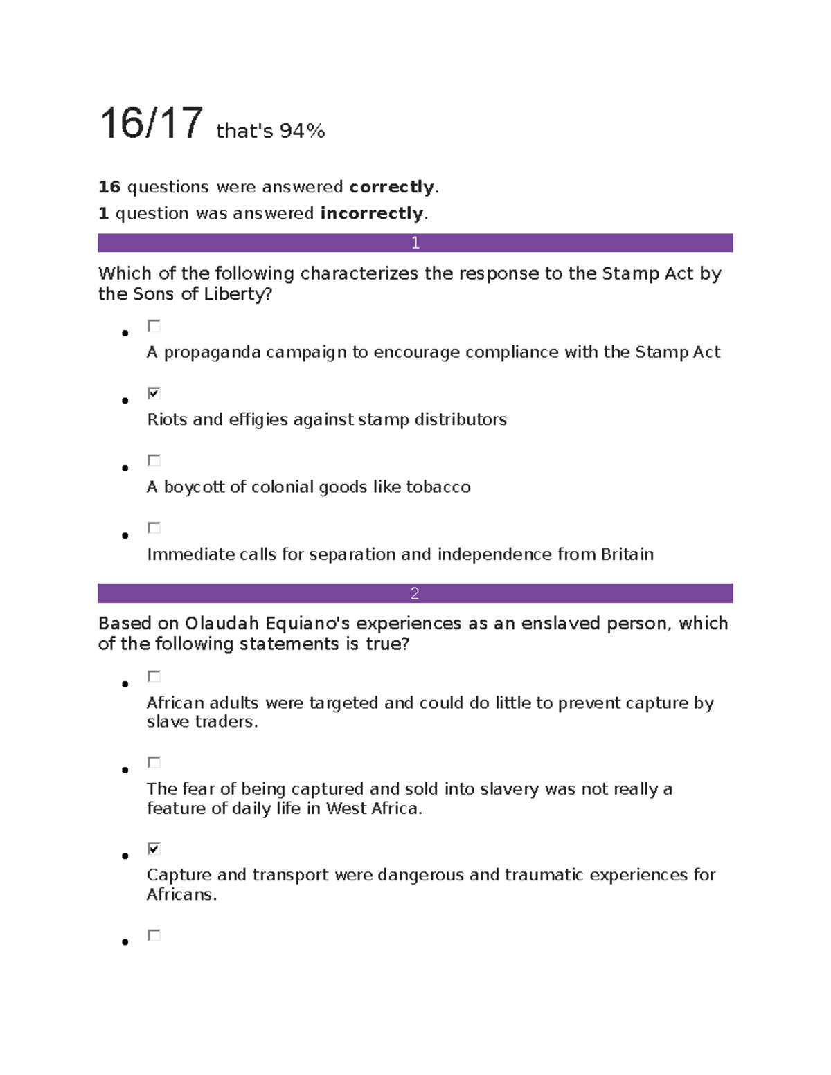 US Histroy 1 Test 2 - US History 1 Test 2 - 16/17 that's 94% RETAKE 16 ...