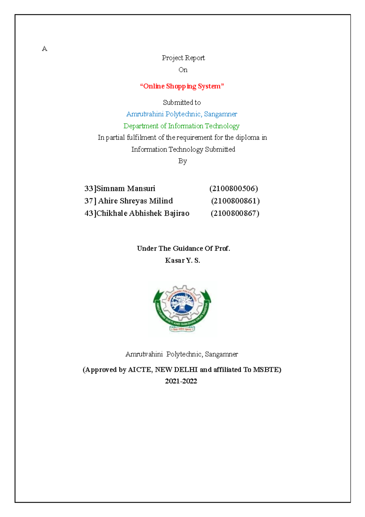 (SEN)Report - this is softaware engg report on online shopping system ...