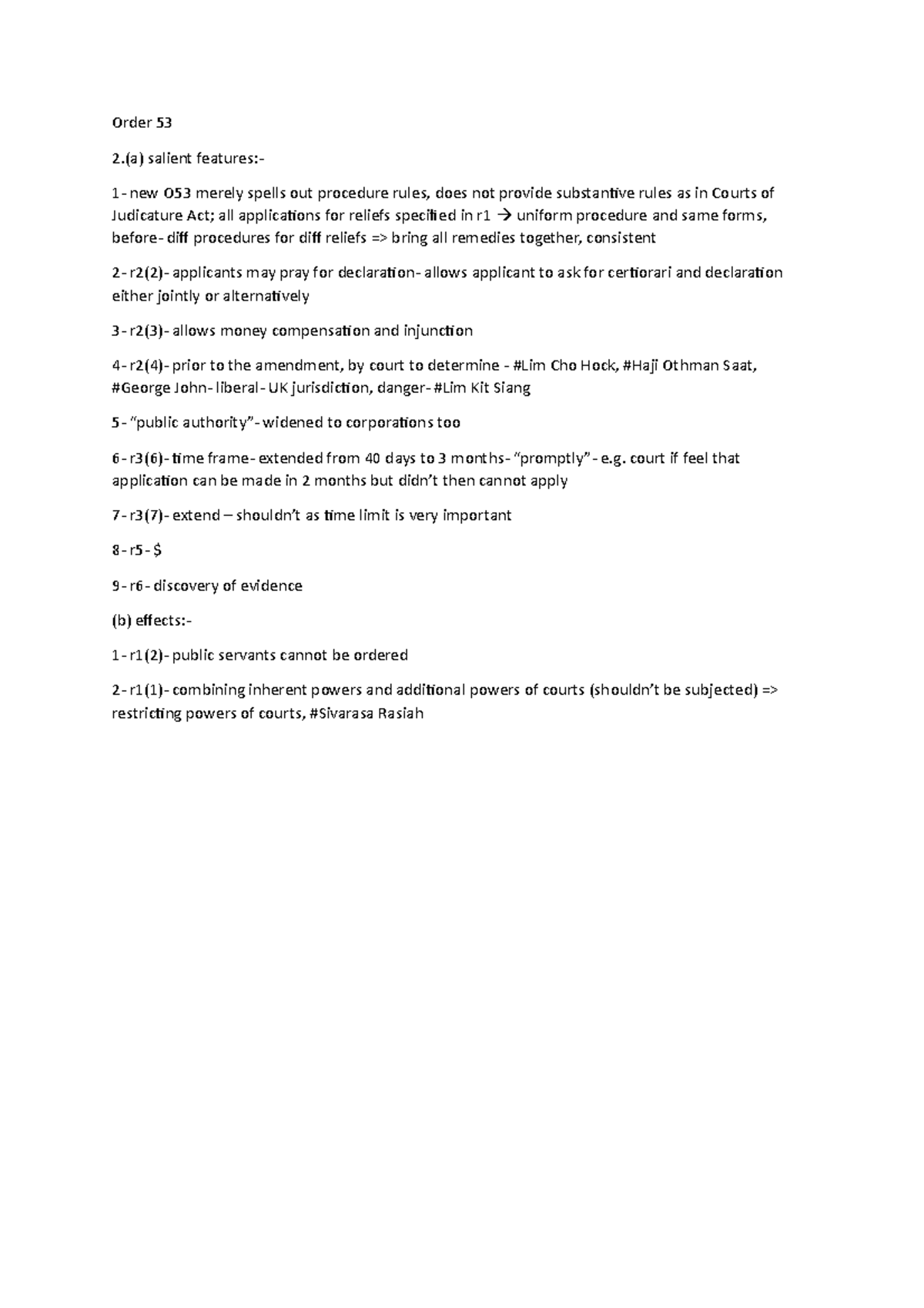 Order 53 and Ouster Clause - Order 53 2.(a) salient features:1- new O53 ...