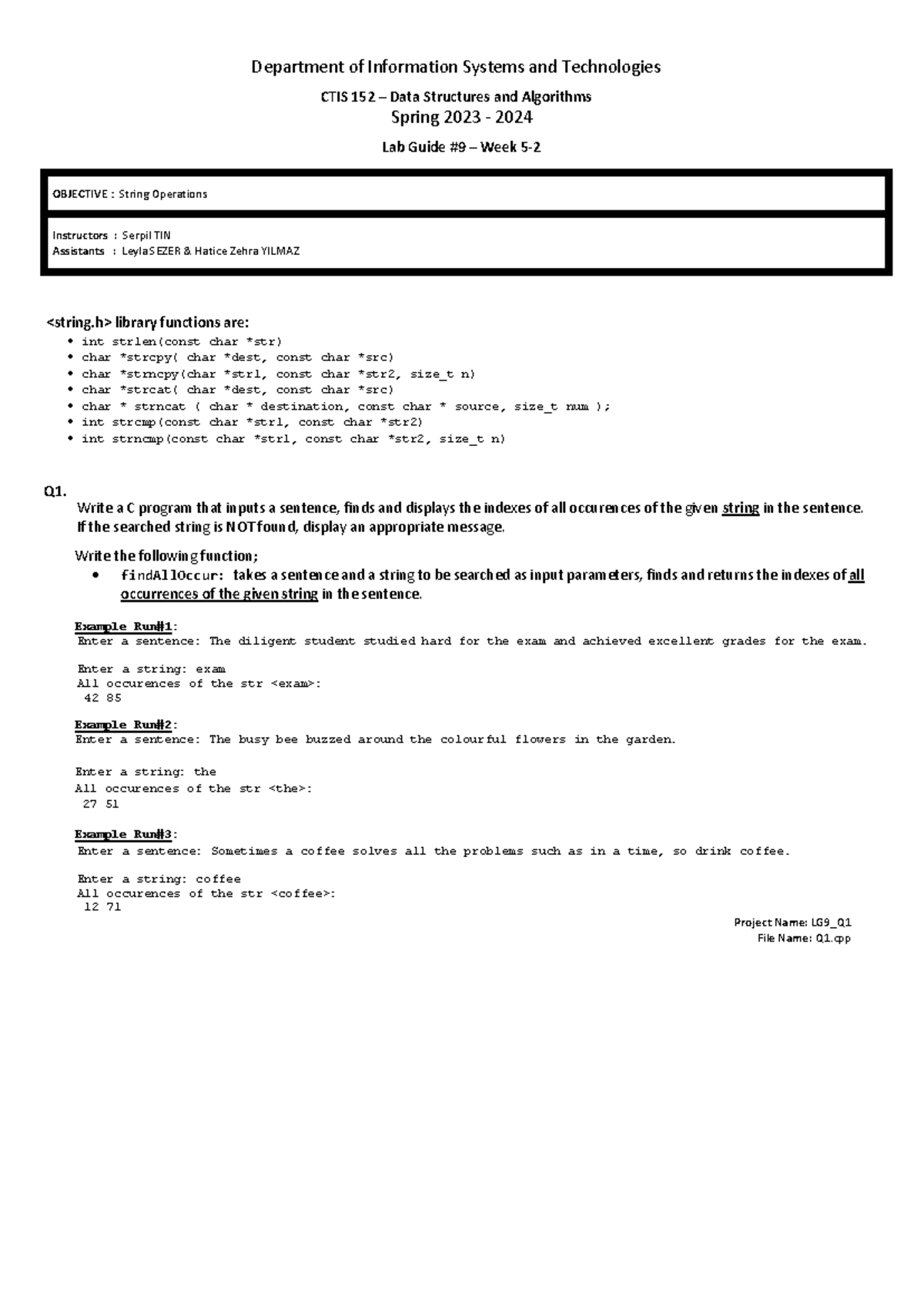 LG09 - Department of Information Systems and Technologies CTIS 152 ...