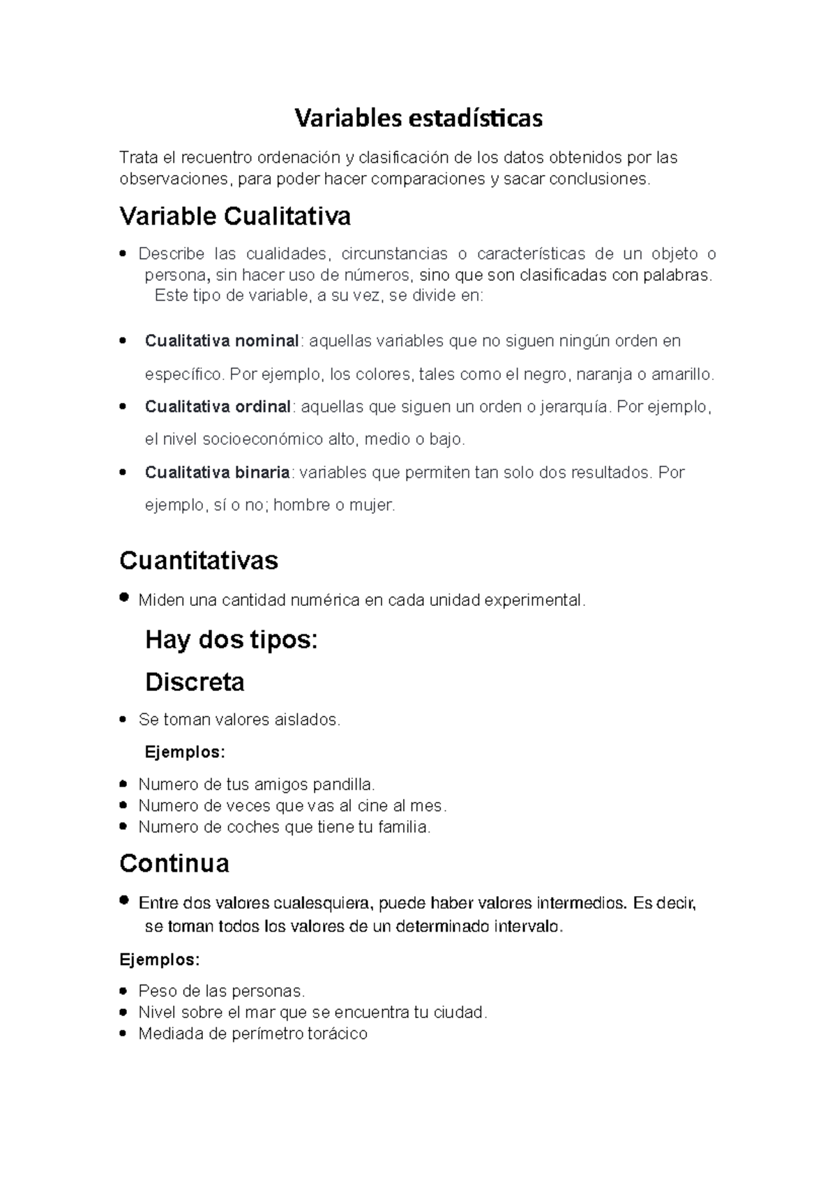 proyectos estadisticos basicos - Variables estadísticas Trata el ...