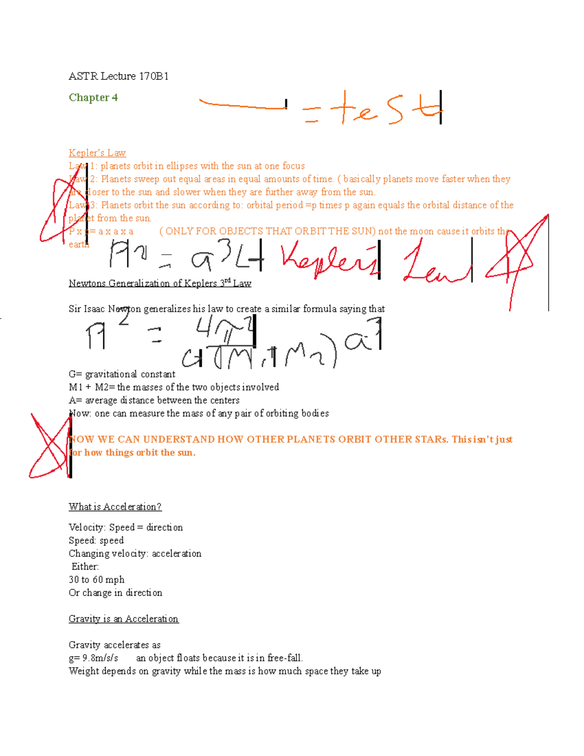 ASTR Chapter 4 Lecture - ASTR Lecture 170B Chapter 4 Kepler’s Law Law 1: planets orbit in ...