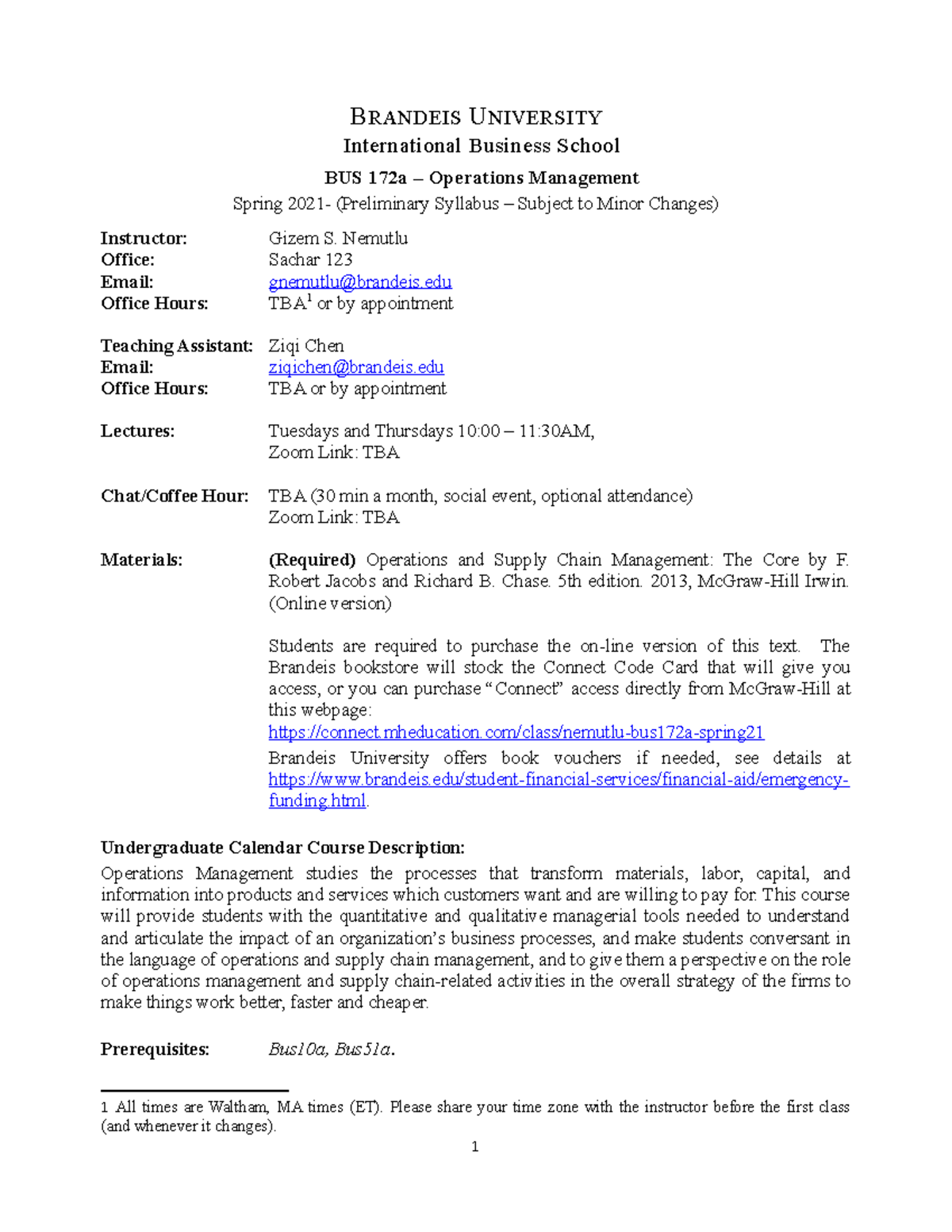 Bus172a 2021 - bus 172 - BRANDEIS UNIVERSITY International Business ...