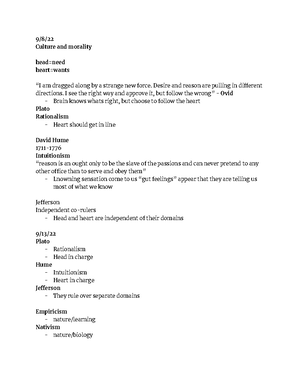 Lecture notes unit 1 PSYCH 120 - Paradox of morality - No one calls ...