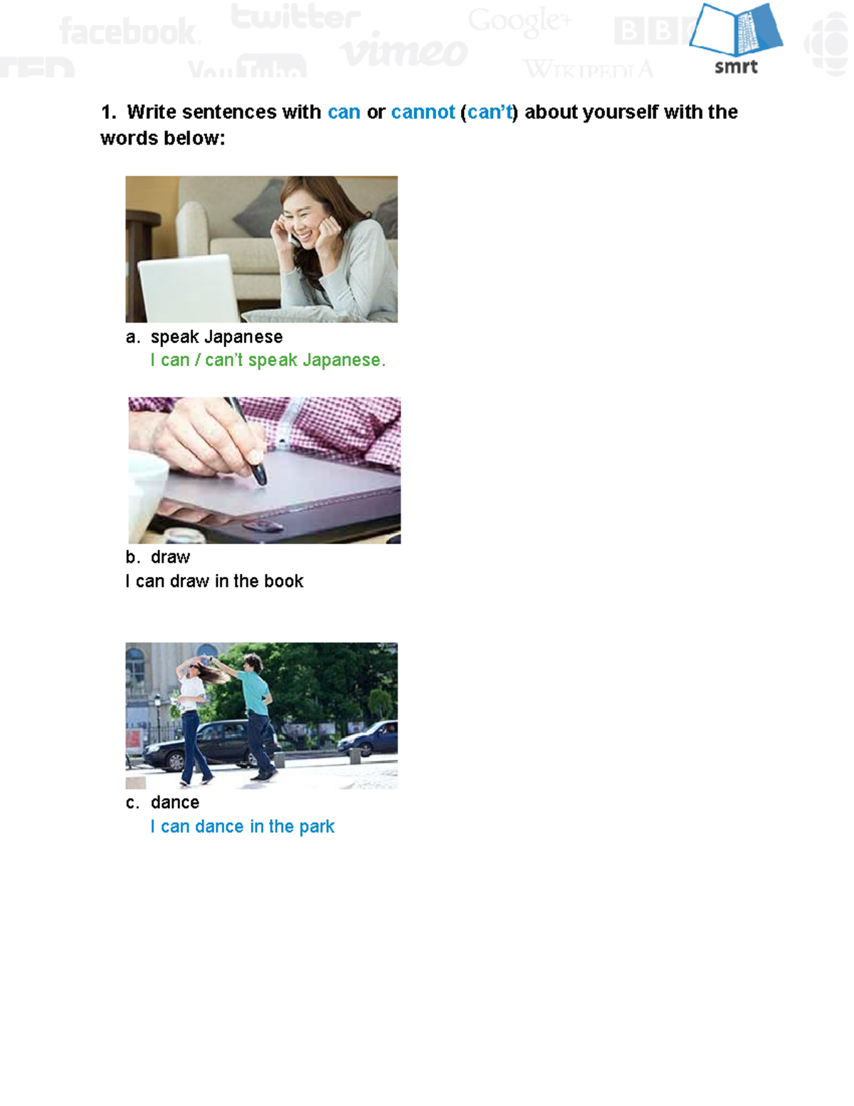 Copiade ENGL 110Grammar 11-1Can Could - 1. Write sentences with can or ...