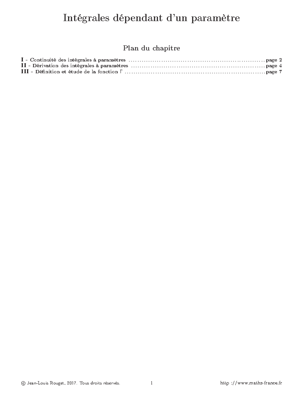 Cours integrales dependant d un parametre - Intégrales dépendant d’un ...